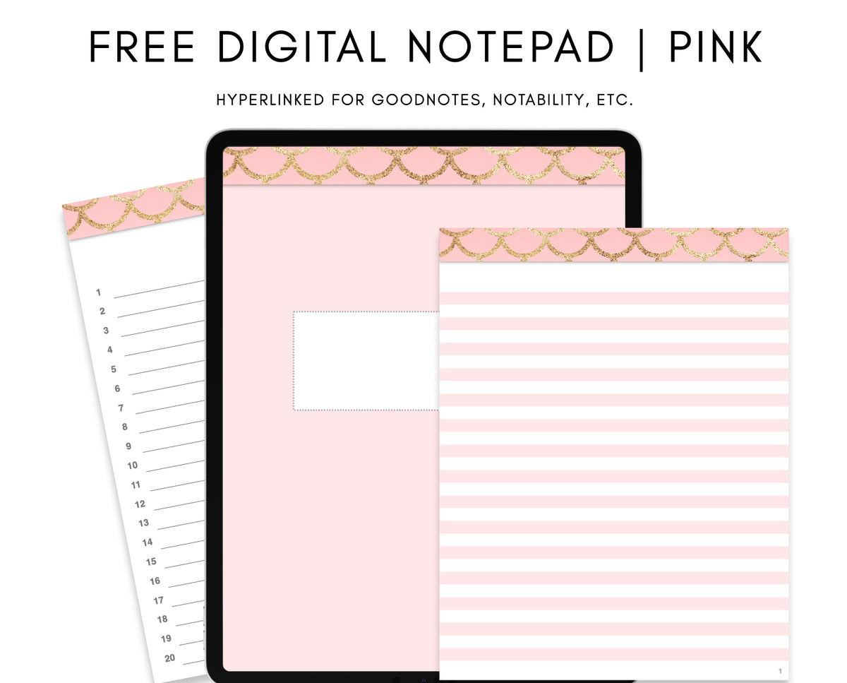 Free Digital Notepad | Pink – Digital Planner Start